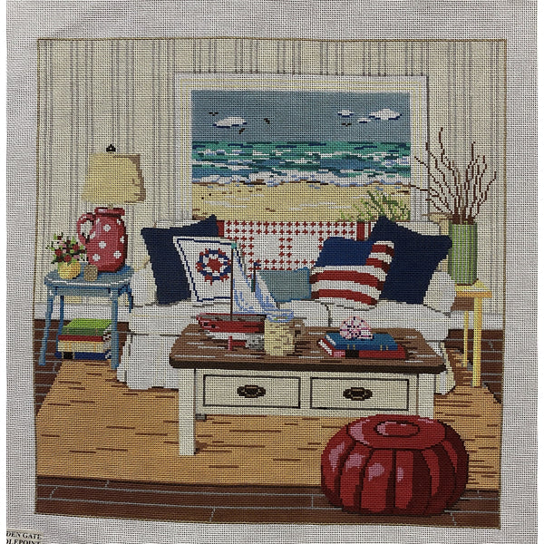 Sandra Gilmore Beach Window | Needlepoint canvas